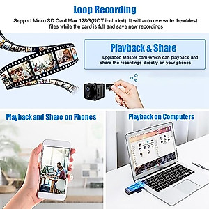 HASTA 4K Mini WiFi Nanny Camera Long Standby Built-in Battery Motion Detection Alarm Surveillance Camera(B)