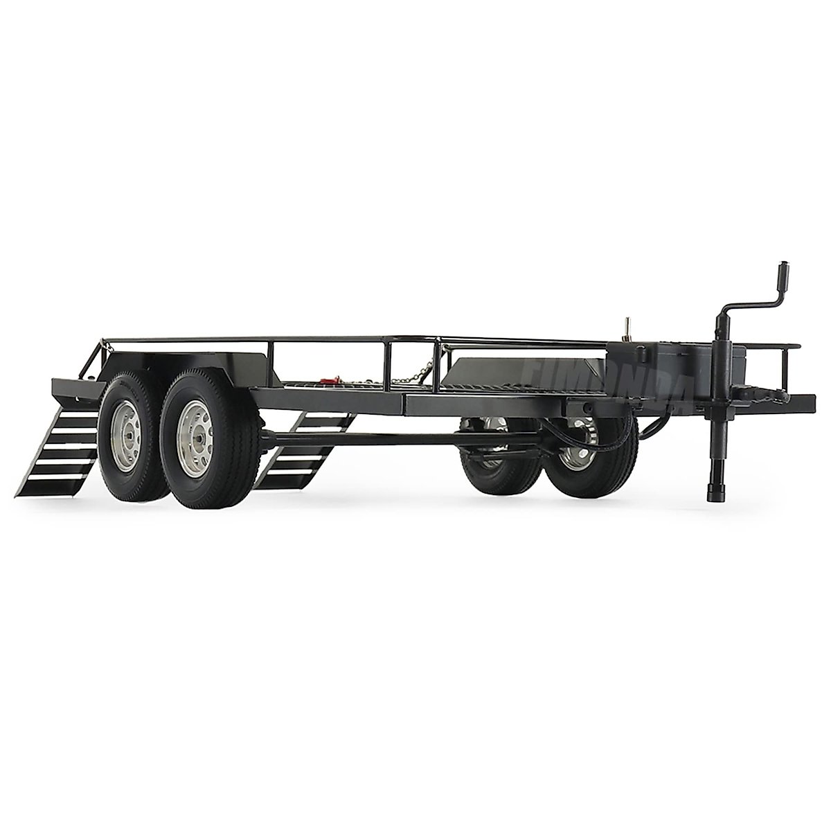 RC Trailer Metal 1/10 Scale Trailer Kit, for RC Crawler axial SCX10 D90 Wrangler TRX6 TRX4 Redcat GEN8 RGT 86100 SMT CFX CC01 CC02 LC80 trx4 Upgrades (RC Trailer Kit and Elastic Kinetic Winch Strap)