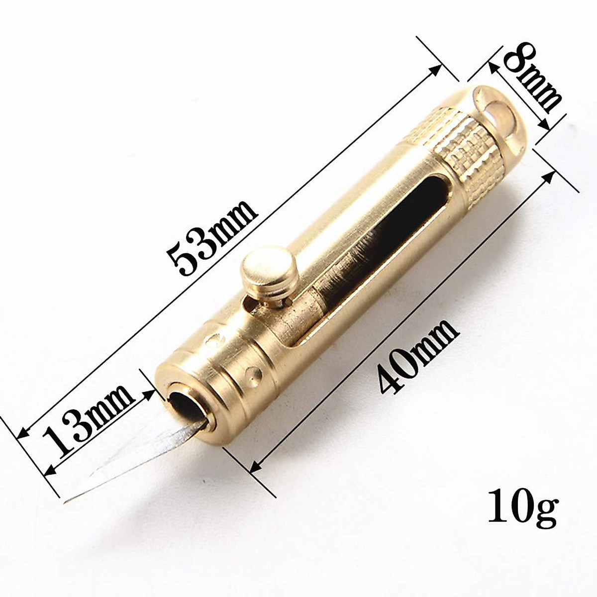 SZHOWORLD Brass Mini Retractable Utility Knife/Mini Box Cutter Small EDC Pocket Portable Knife, Ultra Compact and Lightweight