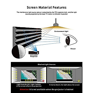 VIVIDSTORM-Projector Screens S PRO 120inch Electric Tension Floor Rising Screen,Motorized Portable self-Rising ALR Movie Theater Office for 4K 8K HD Ultra Short Throw Laser Projector,VWSDSTUST120H-WB