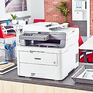 Brother MFC-L3710CWA All-in-One Wireless Digital LED Color Laser Printer - Print Copy Scan Fax - 19 ppm, 600 x 2400 dpi, 3.7" LCD Touchscreen, 8.5 x 14, 50-Sheet ADF, 250-sheet - BROAGE Printer Cable