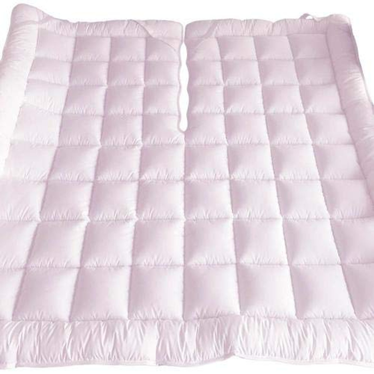 Luxury Split Top King Plush 2 Inches Mattress Pad Down Alternative Anchor Bands Split King Size
