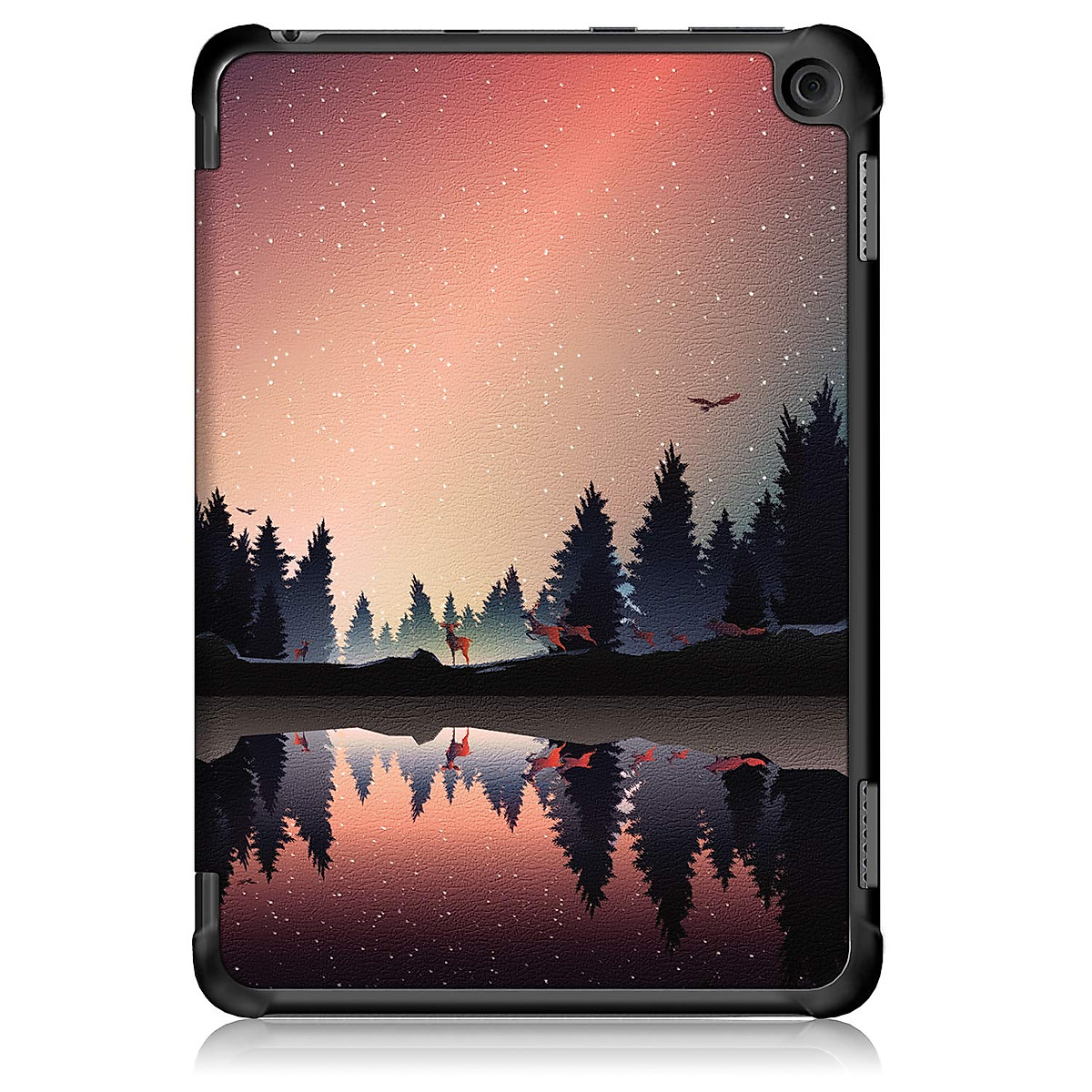 EpicGadget Case for Amazon Fire HD 8 (12th Generation, 2024/2022 Released) - Lightweight Tri-fold Stand Auto Wake/Sleep Folio Cover Case + 1 Screen Protector and 1 Stylus (Forest Dusk)