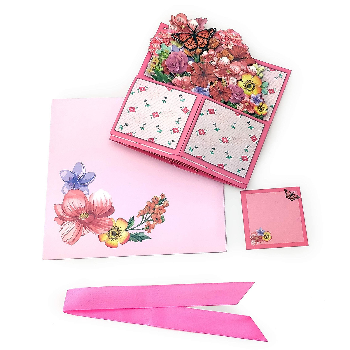 iLovepaper Happy Birthday Card, Birthday Pop Up Card, Handmade Birthday Cake Cards, 3D Birthday Greeting Cards, Happy Birthday Pop Up Cards (Flower 1)