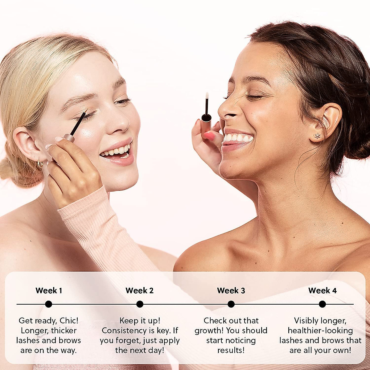 ForChics ForLash Eyelash Growth Serum Bundle with ForBrow Eyebrow Growth Serum - Fuller, Thicker, and Longer Eyelashes & Eyebrows | Organic & Natural | Vegan & Cruelty-Free Formula - [0.10 fl. oz/3ml]