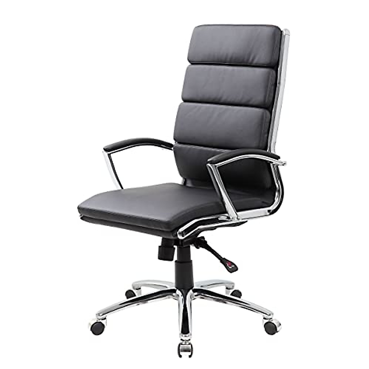Boss Office Products CaressoftPlus Executive Chair, Traditional, Metal Chrome Finish 30D x 27W x 42H in