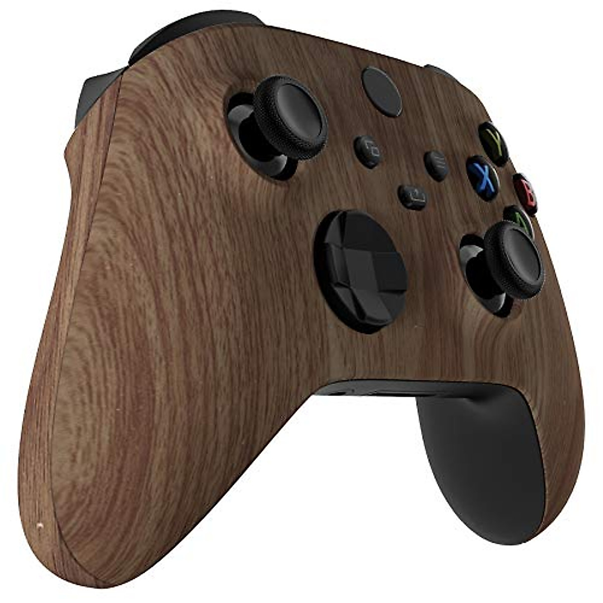 eXtremeRate Side Rails Grips Shell for Xbox Core Wireless Controller, Wood Grain Replacement Part Front Housing Cover Handles Faceplate for Xbox Series X & S Controller [Controller Excluded]