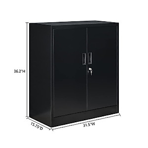 BESFUR Metal Storage Cabinet with Locking Doors and Adjustable Shelves, Steel Storage Cabinet for Office, Garage, Warehouse, Classroom, Pantry