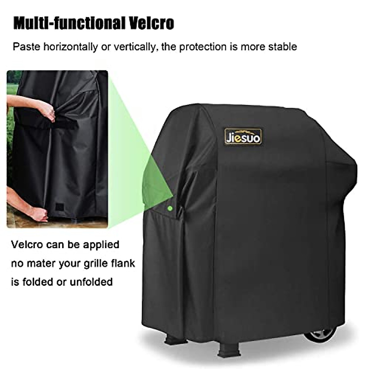 Jiesuo 48 Inch Grill Cover for Weber Spirit and Spirit II 210: Heavy Duty Waterproof 48 Inch 2 Burner Weather Resistant Ripstop Outdoor Barbeque Grill Covers