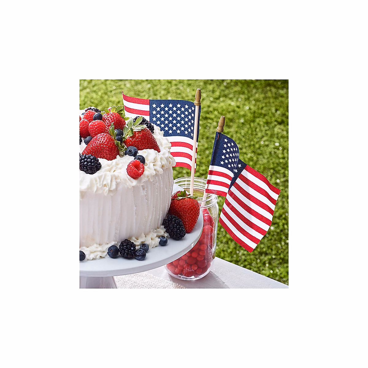 Medium Plastic Serving Tray- Red, White and Blue Patriotic