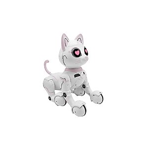LEXiBOOK - Power Kitty® - Remote Control Robot Cat, Programmable Smart Robot, Light, Sound, White/Pink - KITTY01