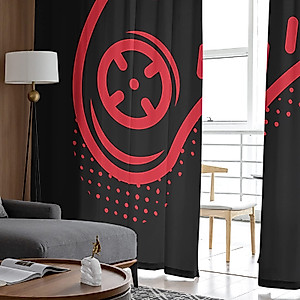 Video Game Window Semi Sheer Curtains for Bedroom Living Room, Red Gamepad Games Controller Gamer Black Rod Pocket Chiffon Voile Sheer Drapes Curtain 72 Inch Length 2 Panels Set