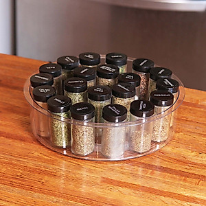 Spec101 Cabinet Lazy Susan Turntable Organizer - 1pc Clear Pantry Lazy Susan Kitchen Turntable 360 Degree Rotation Table