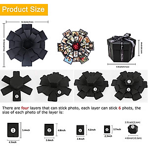 Explosion Gift Box - Photo Box, A Creative Six-sided Gift Box. Love Memory DIY Handmade Photo Album Scrapbook, A Surprising Birthday Gift, Ideal for Weddings, Christmas or Valentine's Day