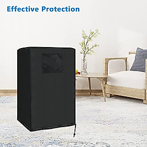 Little World Portable Air Conditioner Cover - Dustproof Portable AC Unit Cover Indoor Stitable for Mobile AC, Anti-Dust Portable Air Conditioner Storage Bag (Black, Large, 21" L X 18" W X 32" H)