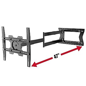 Physix 2120 Long arm TV Wall Mount for 32-75 inch Screens | Extra Long Extension up to 47 inch | Heavy-Duty TV Mount Holds up to 77 lbs | Full-Motion, swivels up to 180° | Max. VESA 400x400
