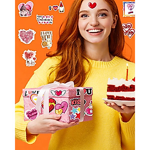 Valentines Day Stickers, Heart Stickers for Water Bottles Cards Gift Boxes Party Favors, Valentines Gifts for Kids Classroom, Waterproof Vinyl Love Stickers for Kids Teens Girls