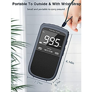 AM FM Walkman Radio:900mAh Rechargeable Portable Transistor Pocket Radio with Best Reception Digital Tuning, LCD Screen,Stereo Earphone Jack, Sleep Timer and Alarm Clock for Jogging,Walking