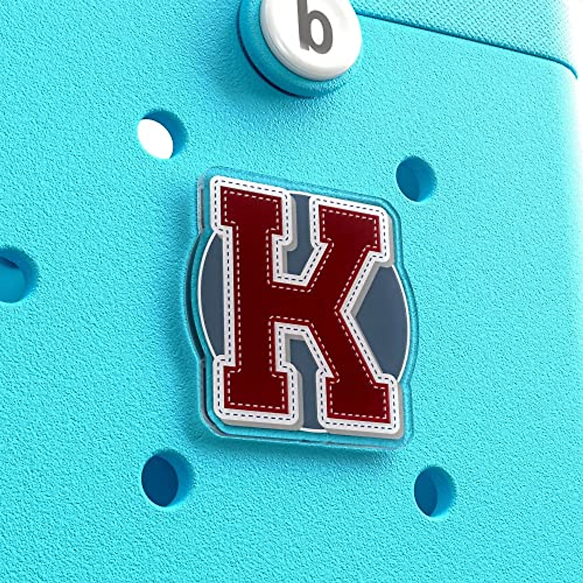 BOGGbeans Letter Charms for Bogg Bag, Simply Southern Totes, and Similar Styles. Acrylic 3" Monogram Initial Charm Accessories for Beach Totes (K)