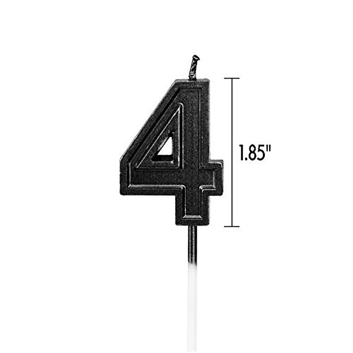 LUTER Black Glitter Happy Birthday Cake Candles Number Candles Number 4 Birthday Candle Cake Topper Decoration for Party Kids Adults (Number 4)