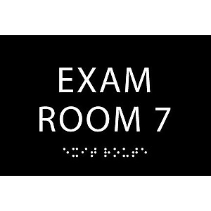 Black ADA Exam Room 7 Sign - Made from Durable Acrylic and Ready to Mount
