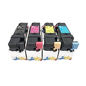 EF Products Replacement Toner Cartridge for Xerox Phaser 6125 (Black 106R01334, Yellow 106R01333, Magenta 106R01332, Cyan 106R01331, 4-Pack)