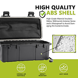 OZCHIN Black Storage Box Resistant Storage Container with Combination Lock ABS Plastic Storage Box (Box Set)