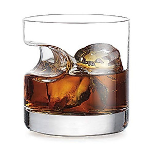 Gifts for Men, Cigar Whiskey Glass, Old Fashioned Whiskey Glasses With Indented Cigar Rest
