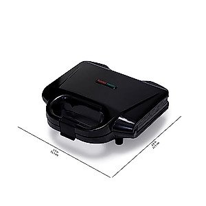 Amazon Basics Waffle Maker 2-Slices Black with Non-stick coating and Easy to Clean, 700W