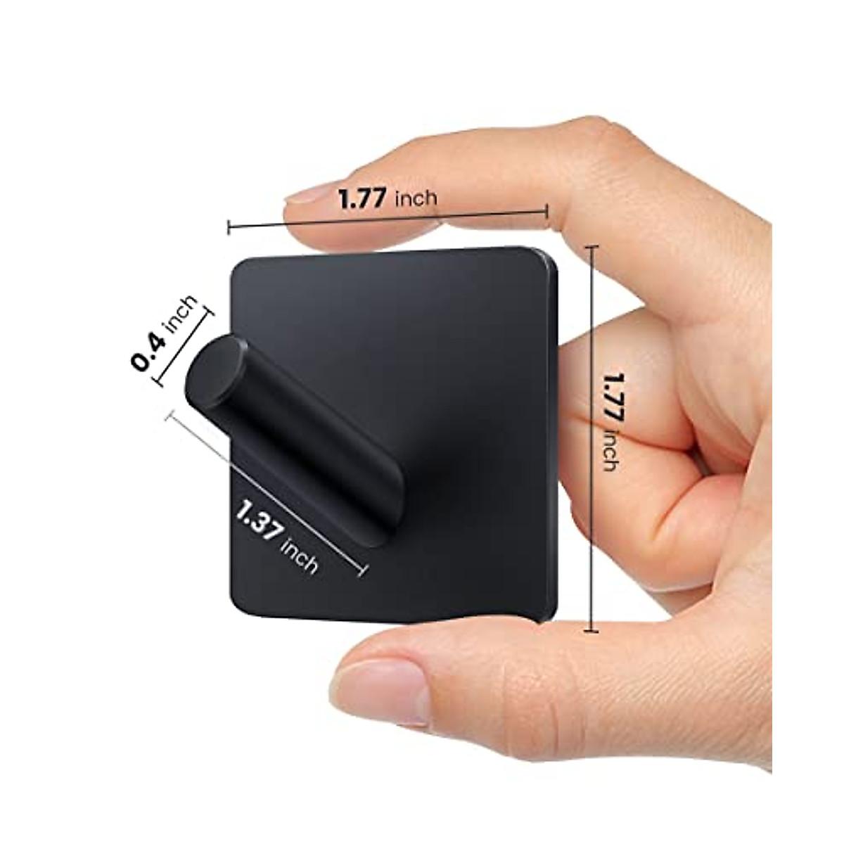 xdgeLoad Bath Towel Hooks 4 Pack, Heavy Duty Wall Hooks for Bathrooms/Coat/Robe/Kitchen, Non-Punching self-Adhesive Hooks, Matte Stainless Steel Black