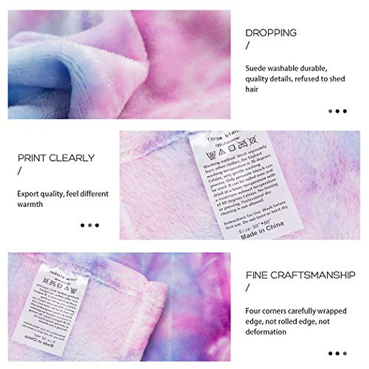 COCOPLAY W Colorful Throw Blanket, Rainbow Throw Blanket Super Soft Fuzzy Light Weight Luxurious Cozy Warm Microfiber Blanket for Bed Couch Living Room (Purple Rainbow, Throw (50"x60"))