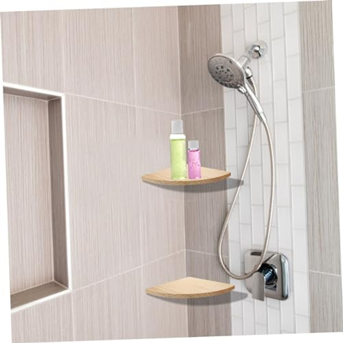 Amosfun 1set Corner Shelf Wall-Mounted Sundries Holder Pine Shelves Home Wall-Mounted Shelves Corner Wall Shelves Wall Mounted Shelf Decorative Wall Storage Shelf Pine Shelf Wood