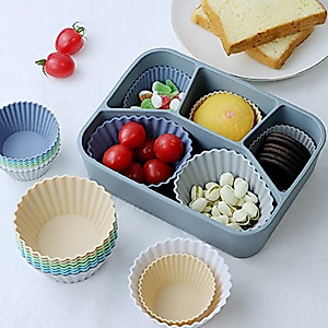 Large Silicone Cupcake Liners - Set of 12 Reusable Silicone Muffin Cups, No Stick Easy Clean Food-Grade Baking Cups