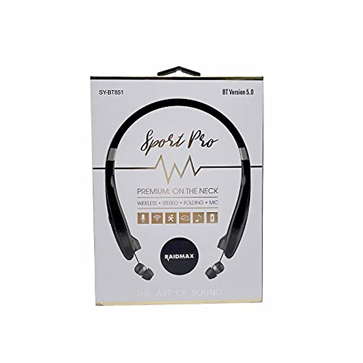 Rhino Foldable Retractable Wireless Headset Headphone Sport Neckband Earbuds