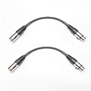 CESS-007 XLR3M to XLR5F DMX512 Adaptor Cable - 3-Pin Male XLR to 5-Pin Female XLR DMX Turnaround - 2 Pack