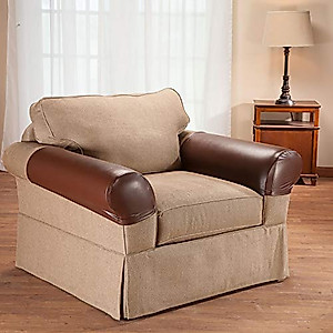 Faux Leather Arm Rest Covers, Set of 2