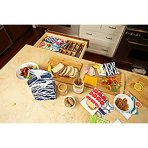 Lunchskins Reusable 2-Pack Bag Set, Navy Numbers (1 Sandwich + 1 Snack)