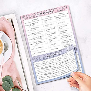 Sweetzer & Orange Meal Planner Notepad and Grocery List | 7x10 inch Pad for Organized Weekly & Daily Planning | Tear-Off Grocery Magnetic Notepad Checklist for Convenient Shopping