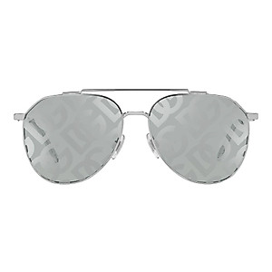 Dolce & Gabbana DG 2296 05/AL Silver Metal Aviator Sunglasses Silver Mirror Lens