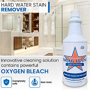 Bring It On Cleaner Hard Water Stain Remover, Shower Door Cleaner, Clean Tile and Grout, Windows, Fiberglass, Tubs, Chrome,32 Ounce.