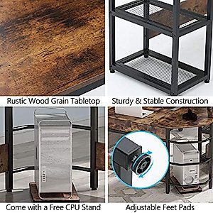 Tribesigns L Shaped Desk with Lift Top, Modern Sit to Stand Corner Computer Desk with Storage Shelves, Rustic Height Adjustable Standing Desk Workstation for Home Office (Rustic Brown)