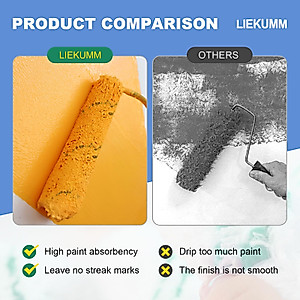 LIEKUMM Microfiber Paint Roller 6 Inch, High Density Microfiber Roller Covers Refills, House Painting Supplies, Suitable for House Painting DIY Craft Wall Repair, Pack of 20