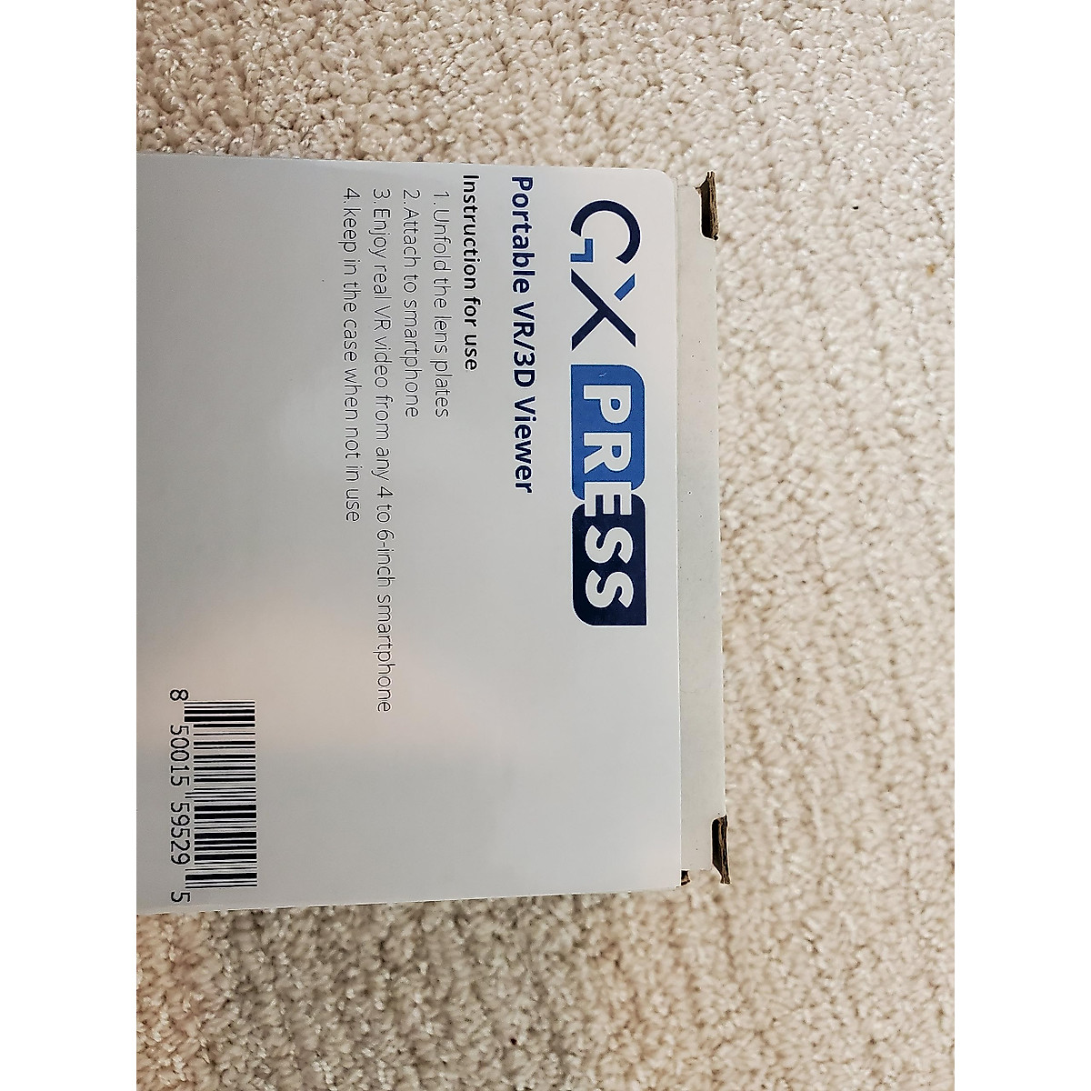 Portable Virtual Reality VR Glasses - Patented Mini Pocket-Sized Headset with Travel Case | Foldable, Portable Head Sets for iPhone & Android, Enjoy 360 VR Videos (White)