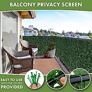 Kitchen Joy Fence Covering Privacy - 136 Sq Ft of Artificial Ivy Privacy Fence Screen, Privacy Fence Panels for Outside - Set of 4 x 50" x 98" Screens
