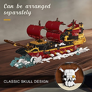 Mould King 10066 One Piece Ship in a Bottle Building Blocks Kits, MOC Queen Anne's Revenge Pirate Ship Model Building Sets, Gift for Kids Age 8+/Adults Collections Enthusiasts (2488+ Pieces)