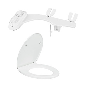 LUXE Bidet NEO 185 Plus White and LUXE Elongated Toilet Seat Bundle