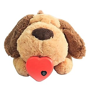 Generic Heartbeat Stuffed Toy for Dogs-Calming Aid-Behavioral Training Aid- Anxiety Relief, Brown