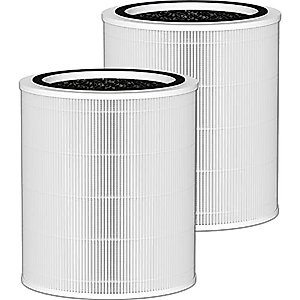 Carmerny Core 400S H13 True HEPA Replacement Filter Compatible with LEVOIT Core 400S Smart WiFi Air Cleaner Purifier, Core 400S-RF-PA (LRF-C401-YUS), 3-in-1 Activated Carbon Pre-Filter 2 Pack, White