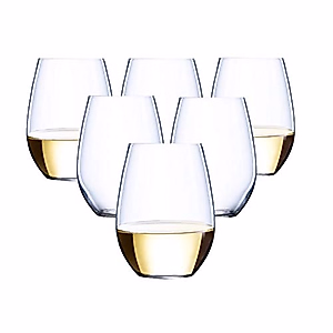 24 piece Stemless Unbreakable Crystal Clear Plastic Wine Glasses Set of 24 (12 Ounces)