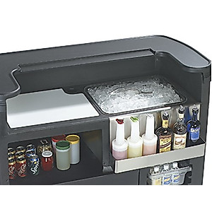 Carlisle FoodService Products Maximizer Portable Travel Bar Table with Locking Casters for Catering, Buffets, Restaurants, Ldpe, 56 X 26.5 X 48.5 Inches, Black